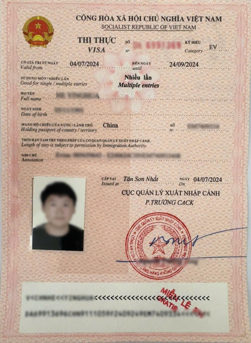 Visa Việt Nam cho người Trung Quốc | Cập nhập mới nhất!